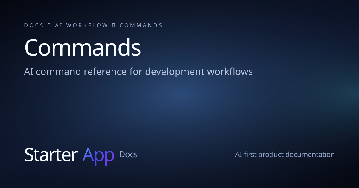 Commands | StarterApp Docs