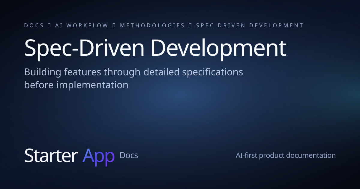 Spec Driven Development Starterapp Docs