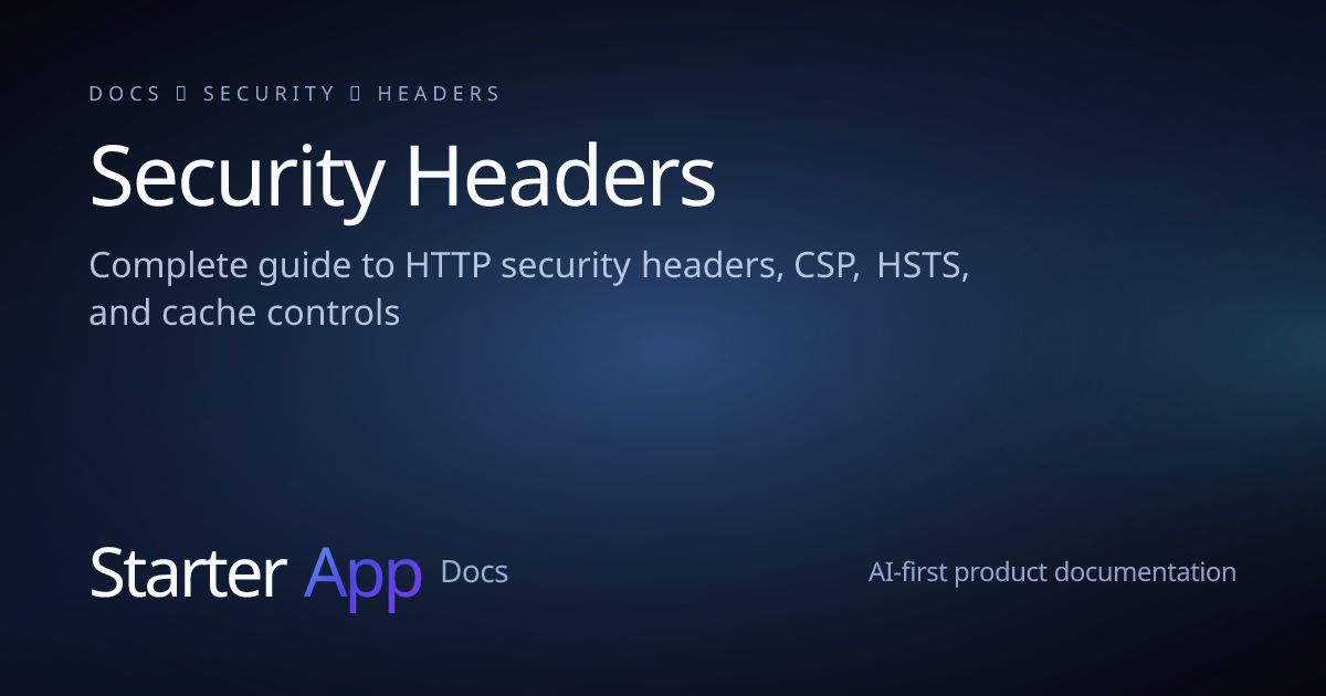 Security Headers | StarterApp Docs